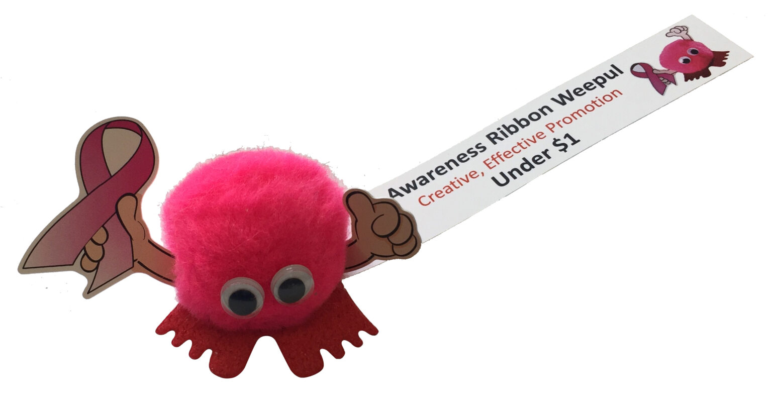 Weepuls, personalized fuzzy plush with advertising message.